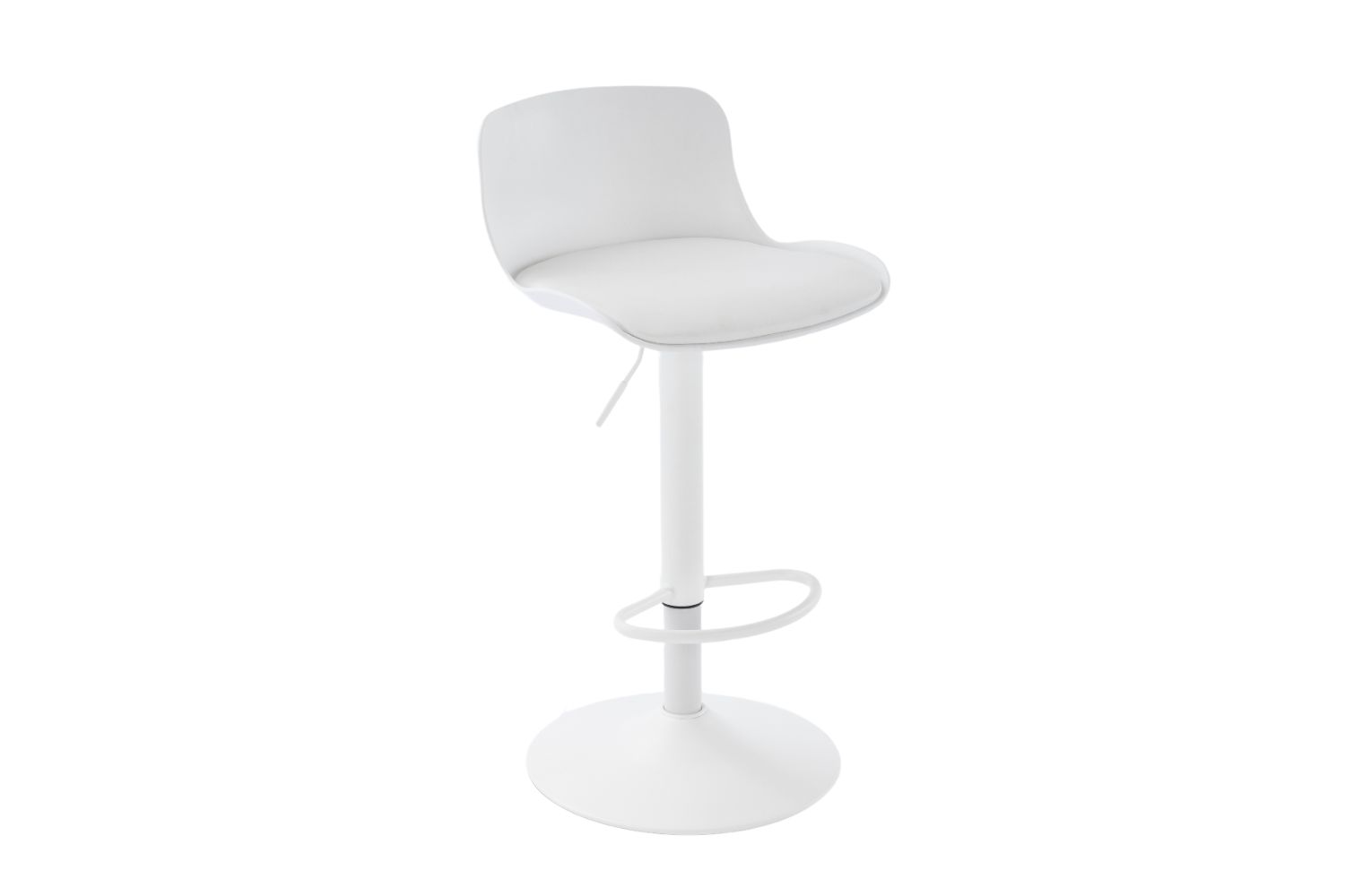 AIDEN Adjustable Swivel Gas Lift Bar Stool (White) - 2 Bar Chair in 1 ...
