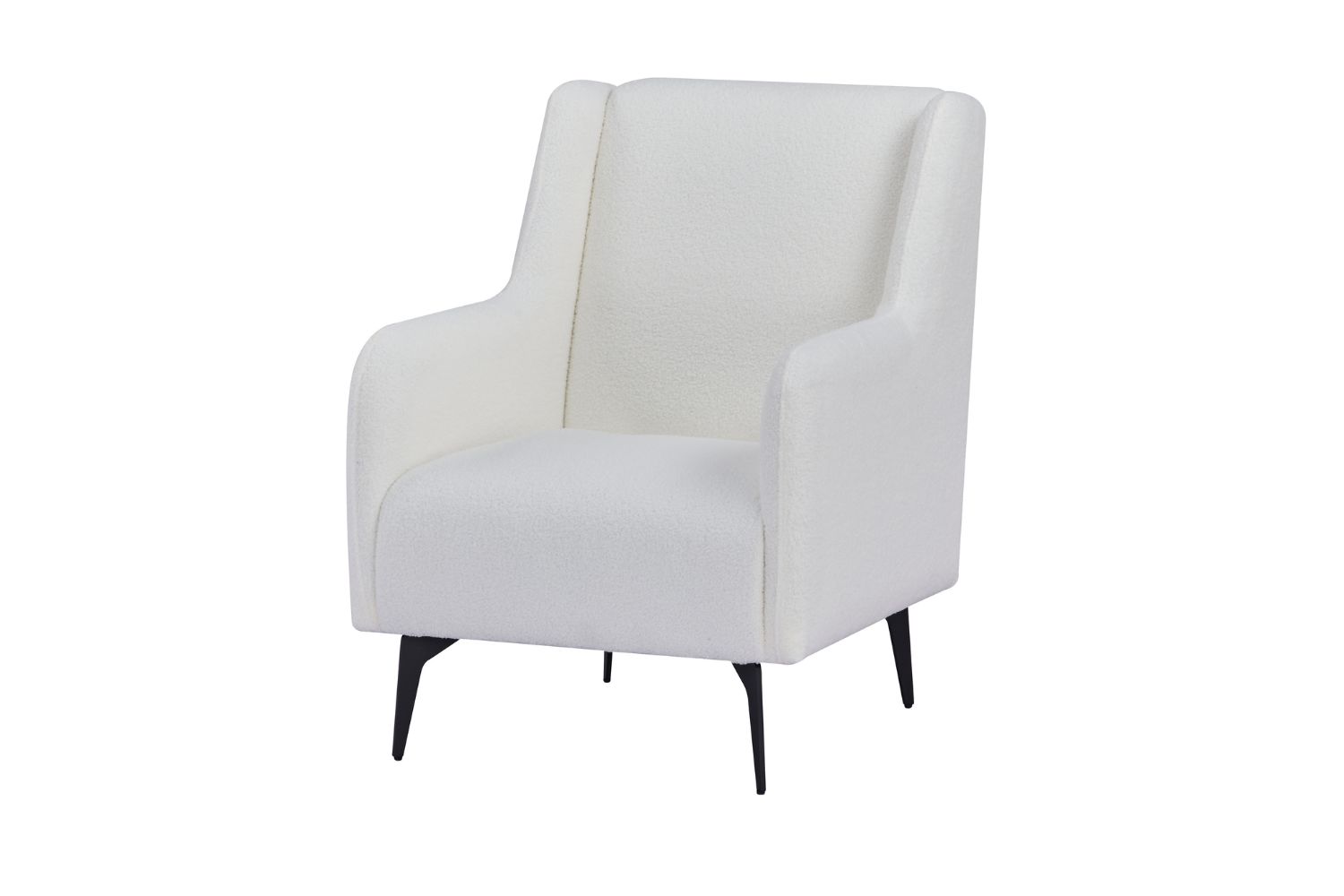 SILAS Lounge Chair Metal Legs (White)