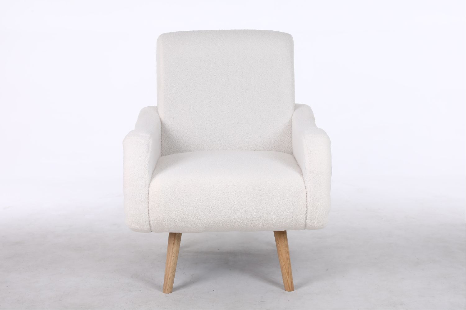 CLOUDTOP Teddy Fabric Lounge Chair (White)