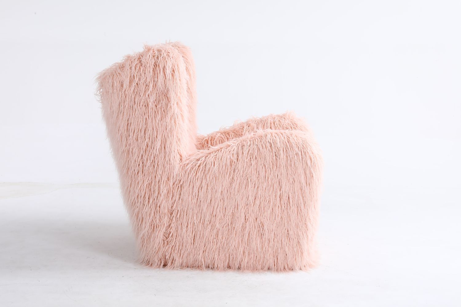 WHIMSY Long-Pile Fabric Lounge Chair (Pink)