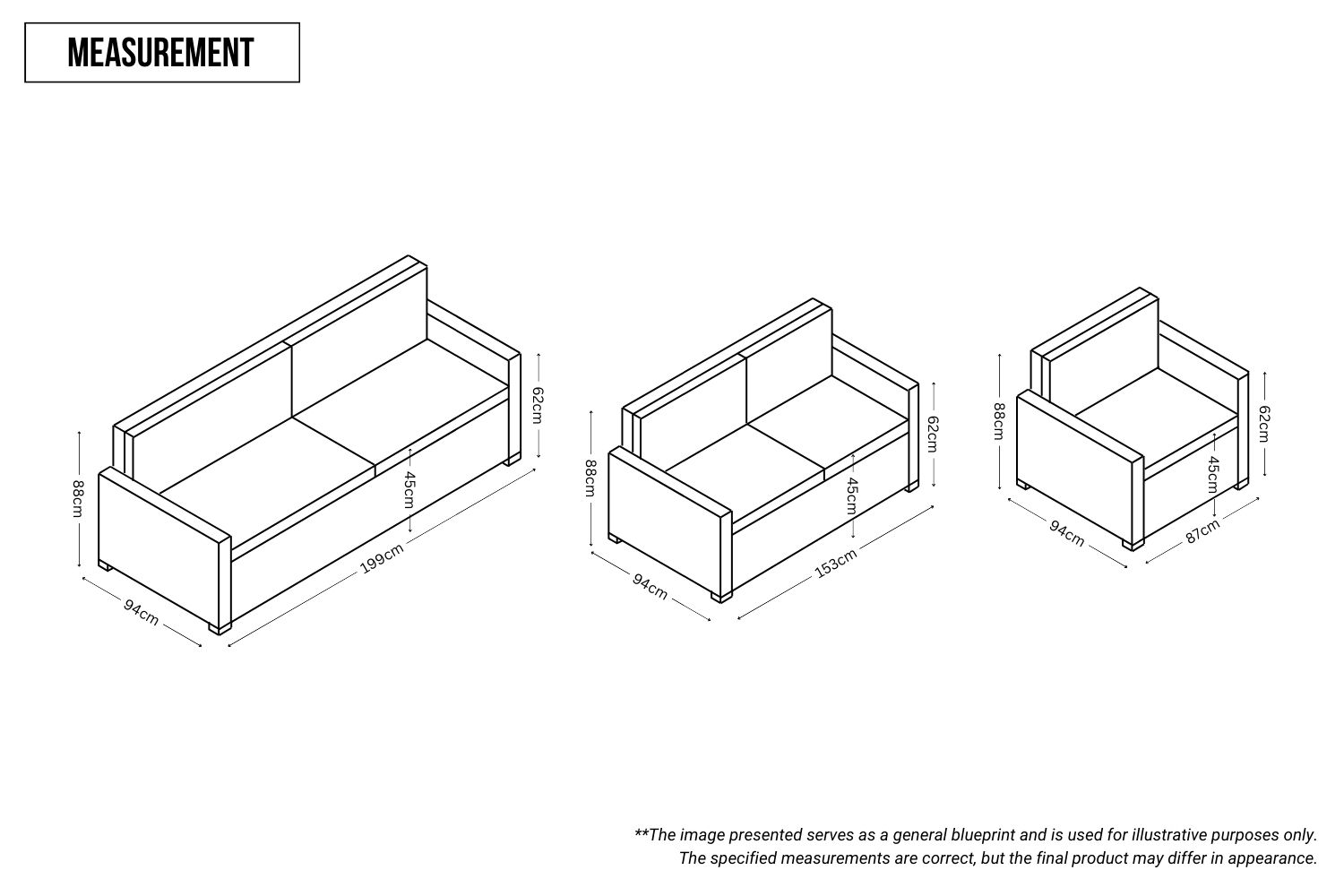 LONG ISLAND 3/2/1 Seater Fabric Sofa Range