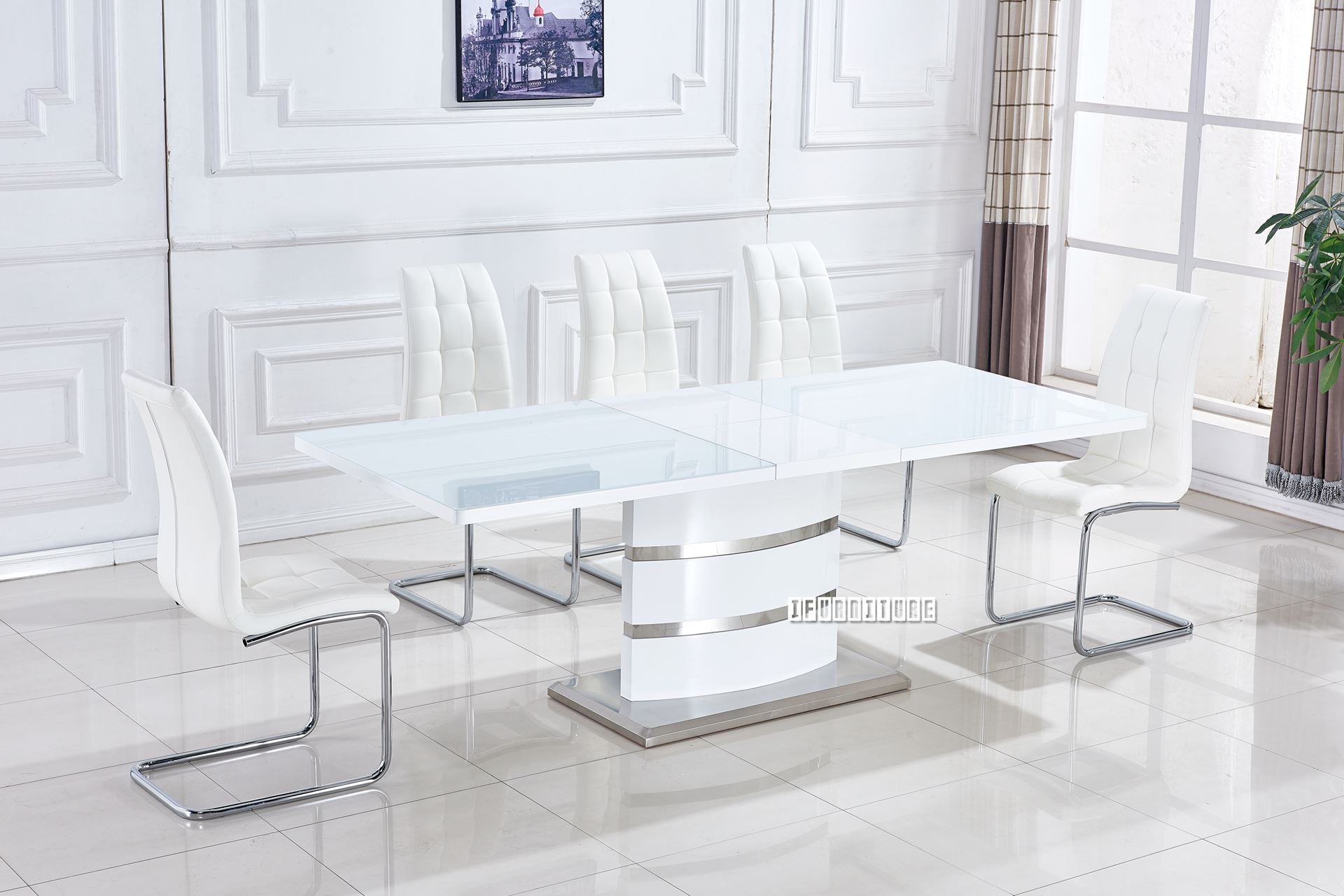OUTRIDER 140-180 Extension Dining Table (White Gloss)