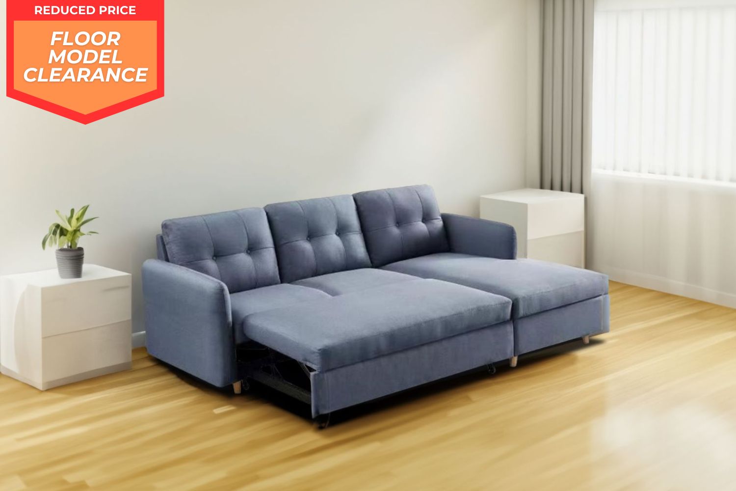 (FLOOR MODEL CLEARANCE) KAYDEN Reversible Sectional Sofa Bed with ...