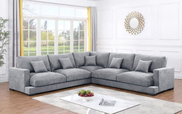 Grey fabric corner sofa store