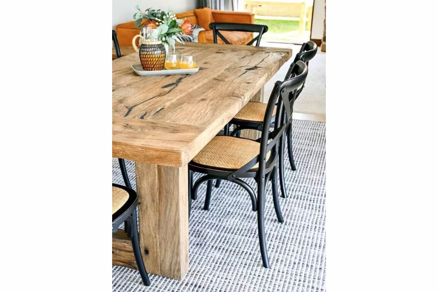 HECTOR Solid Reclaimed Oak Wood Dining Table (220cmx98cm)