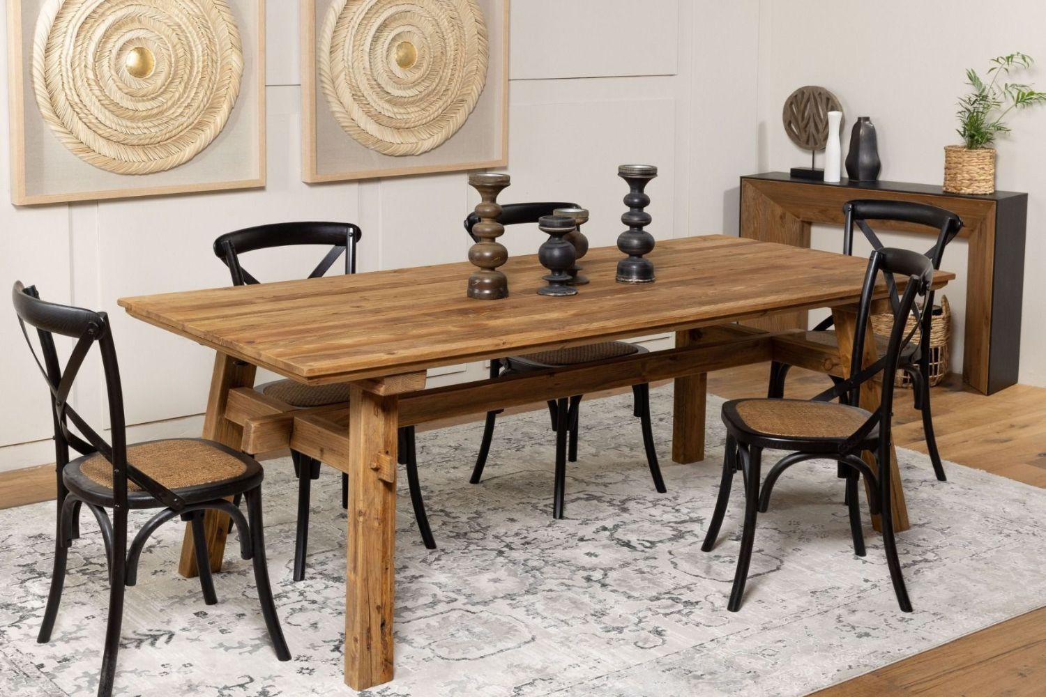 SHEETA 100% Reclaimed Pine Wood Dining Table (220x100cm)