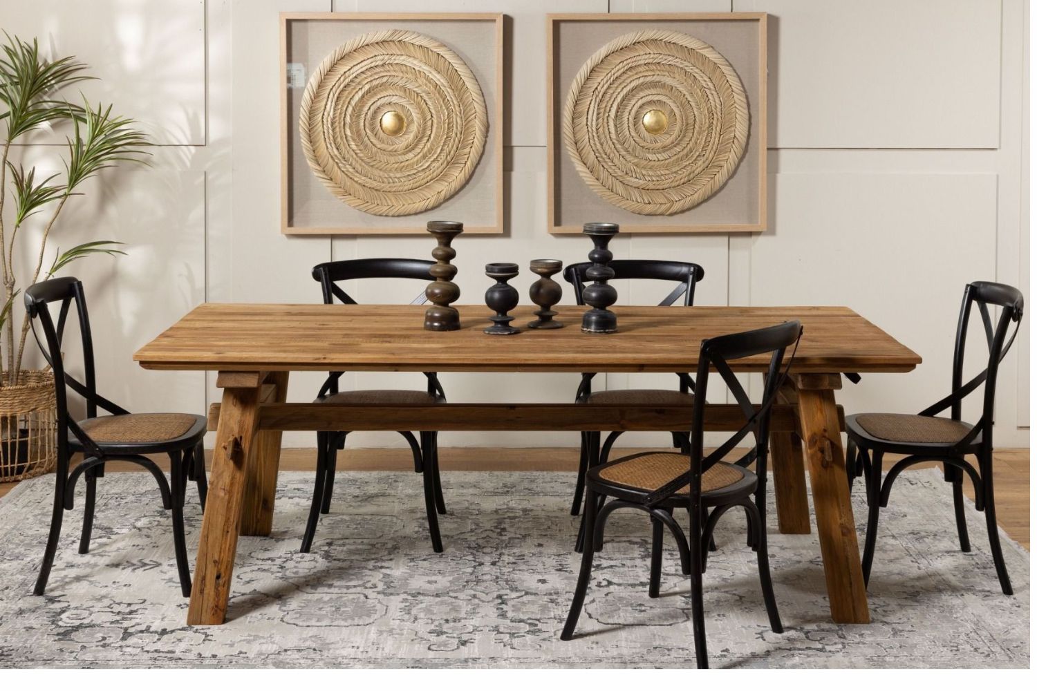 SHEETA 100% Reclaimed Pine Wood Dining Table (220x100cm)
