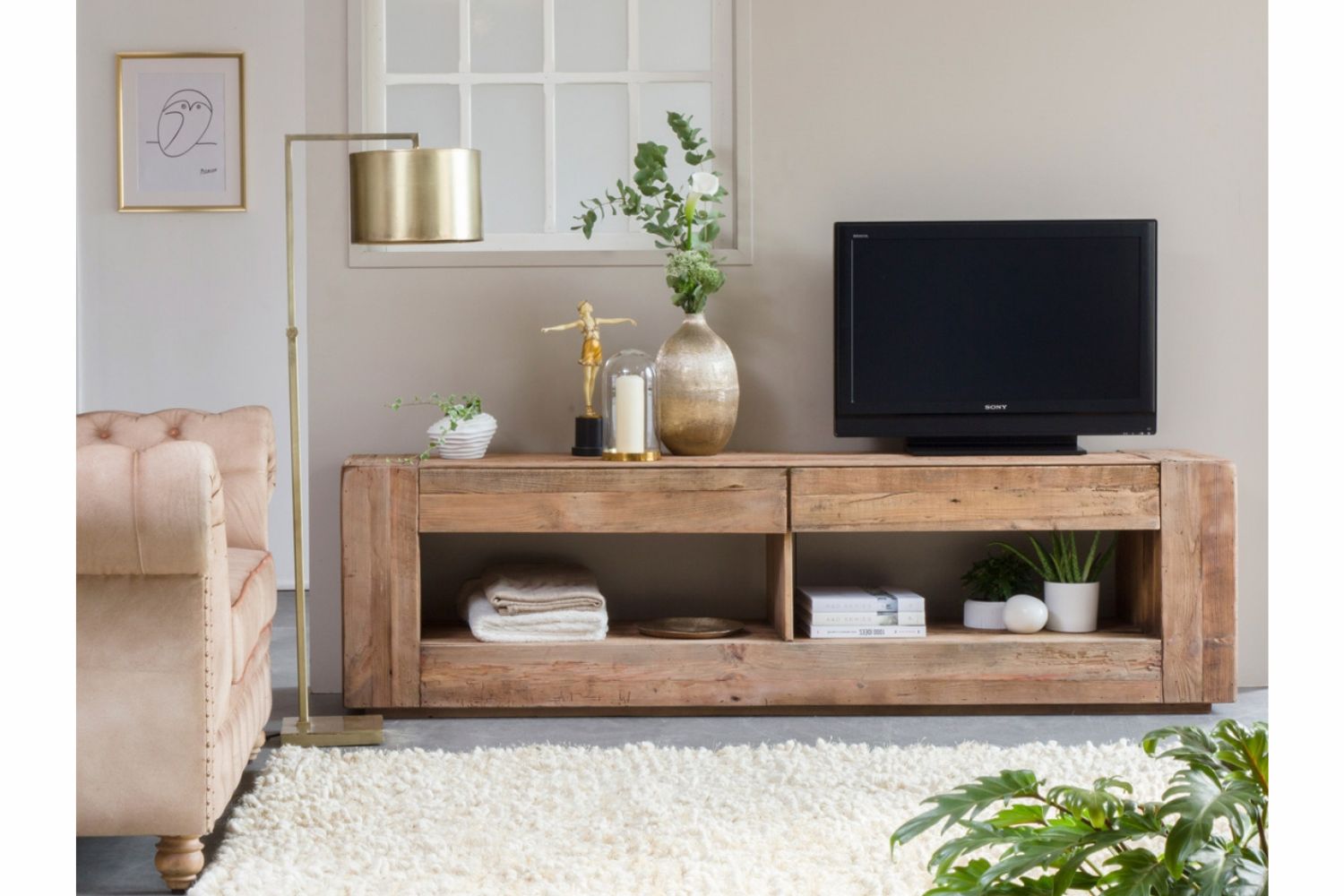 HOMER 2.1M 100% Reclaimed Pine Wood TV Unit