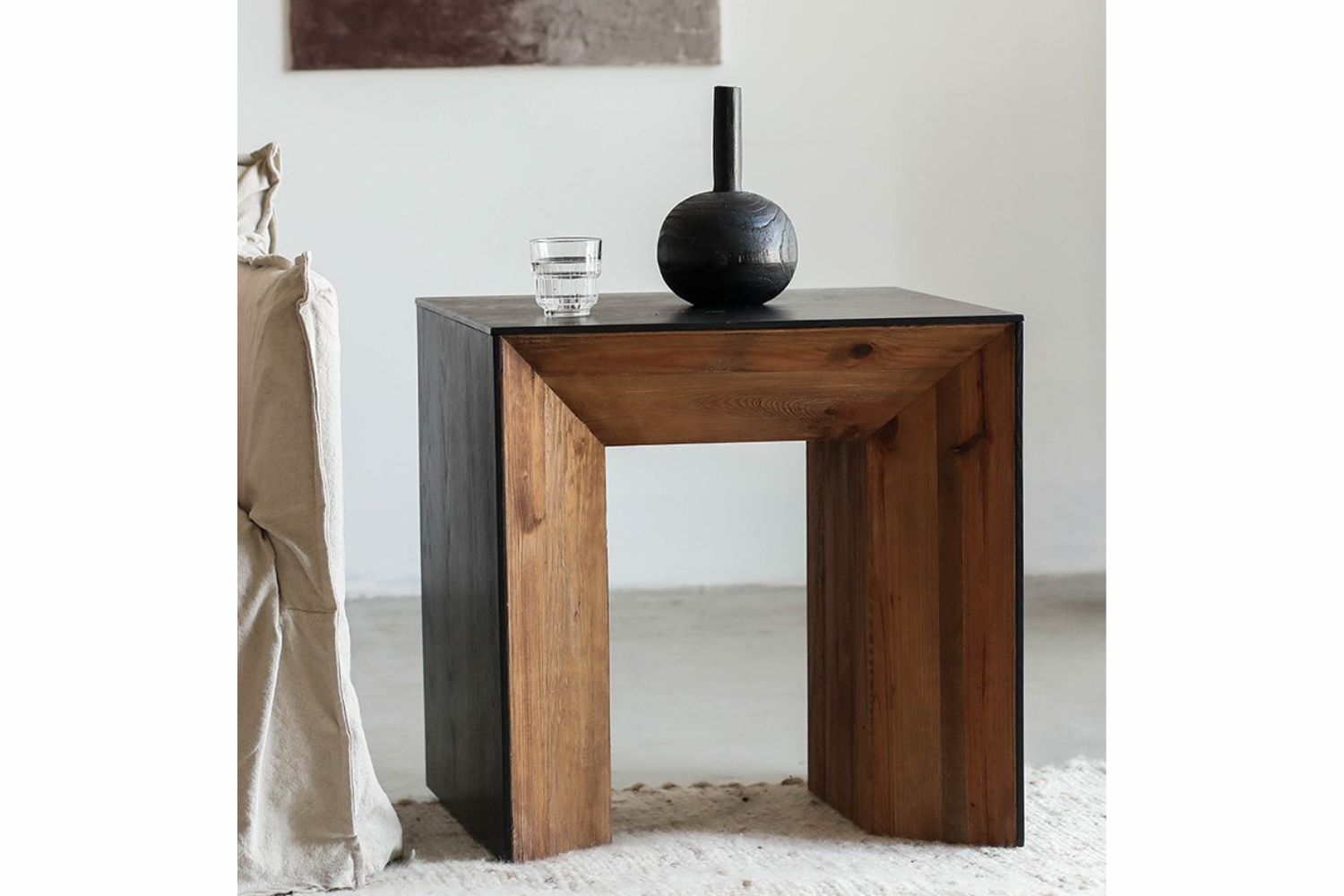 BETA Reclaimed Pine Wood Side Table (60x60cm)