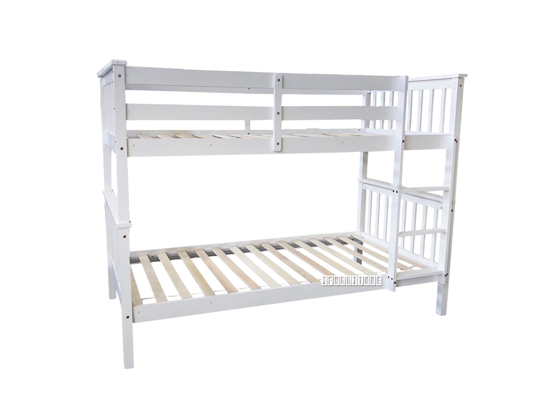STARLET Single-Single Solid Pine Bunk Bed Frame (White)