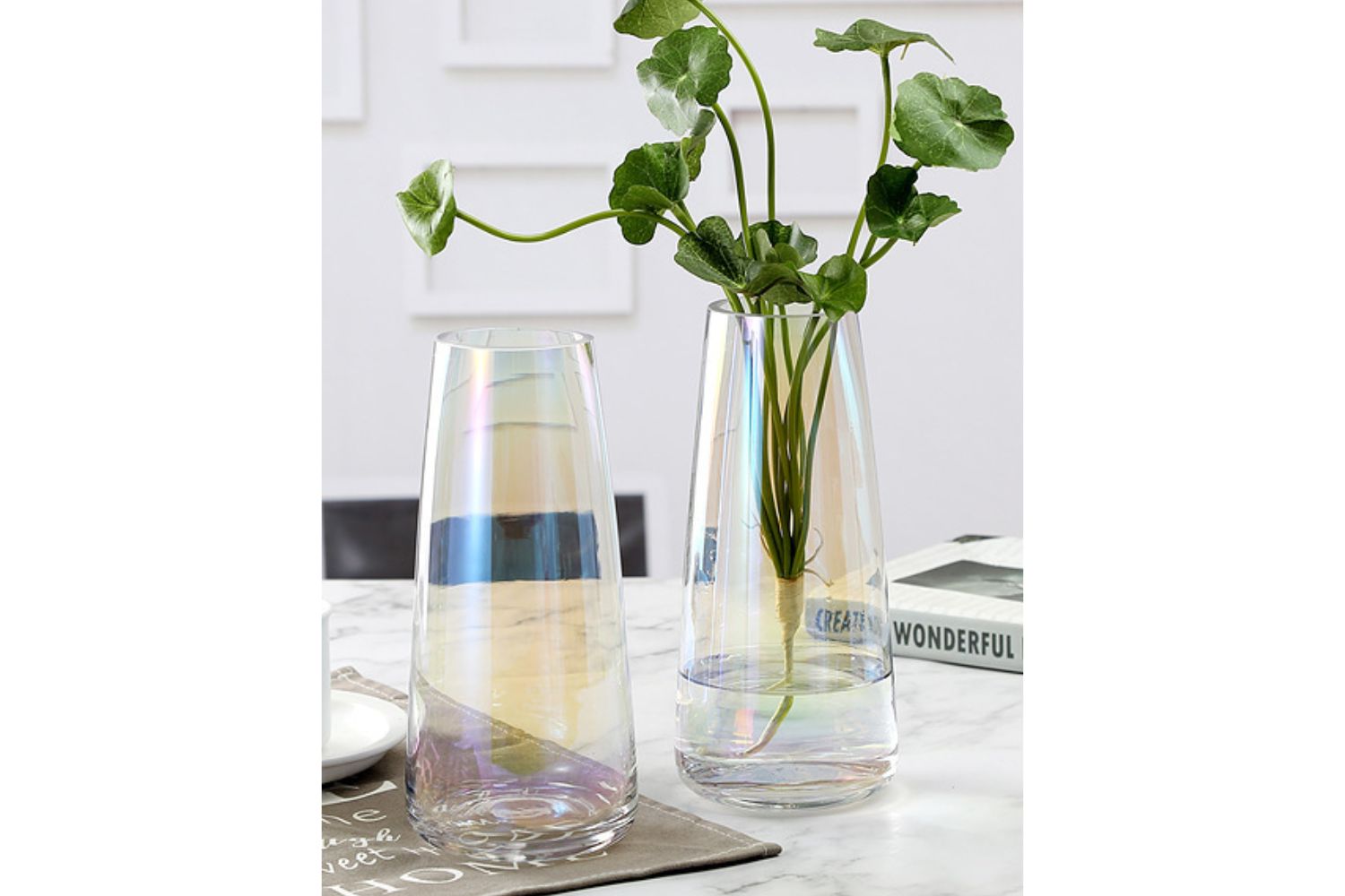 ARTISTIC Colourful Glass Vase in Four Colors