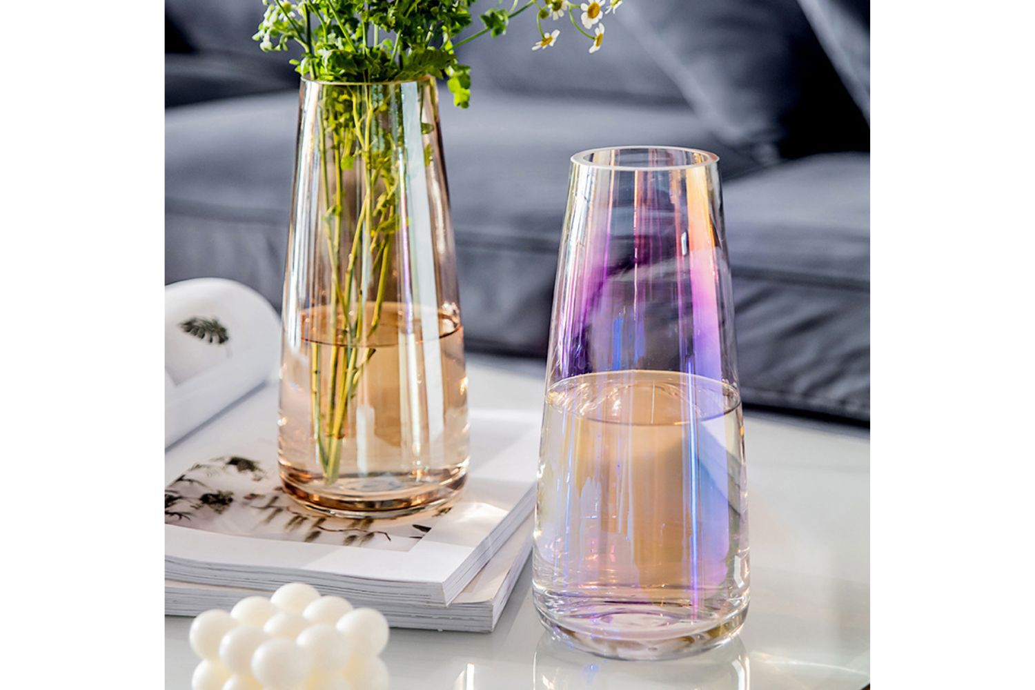 ARTISTIC Colourful Glass Vase in Four Colors