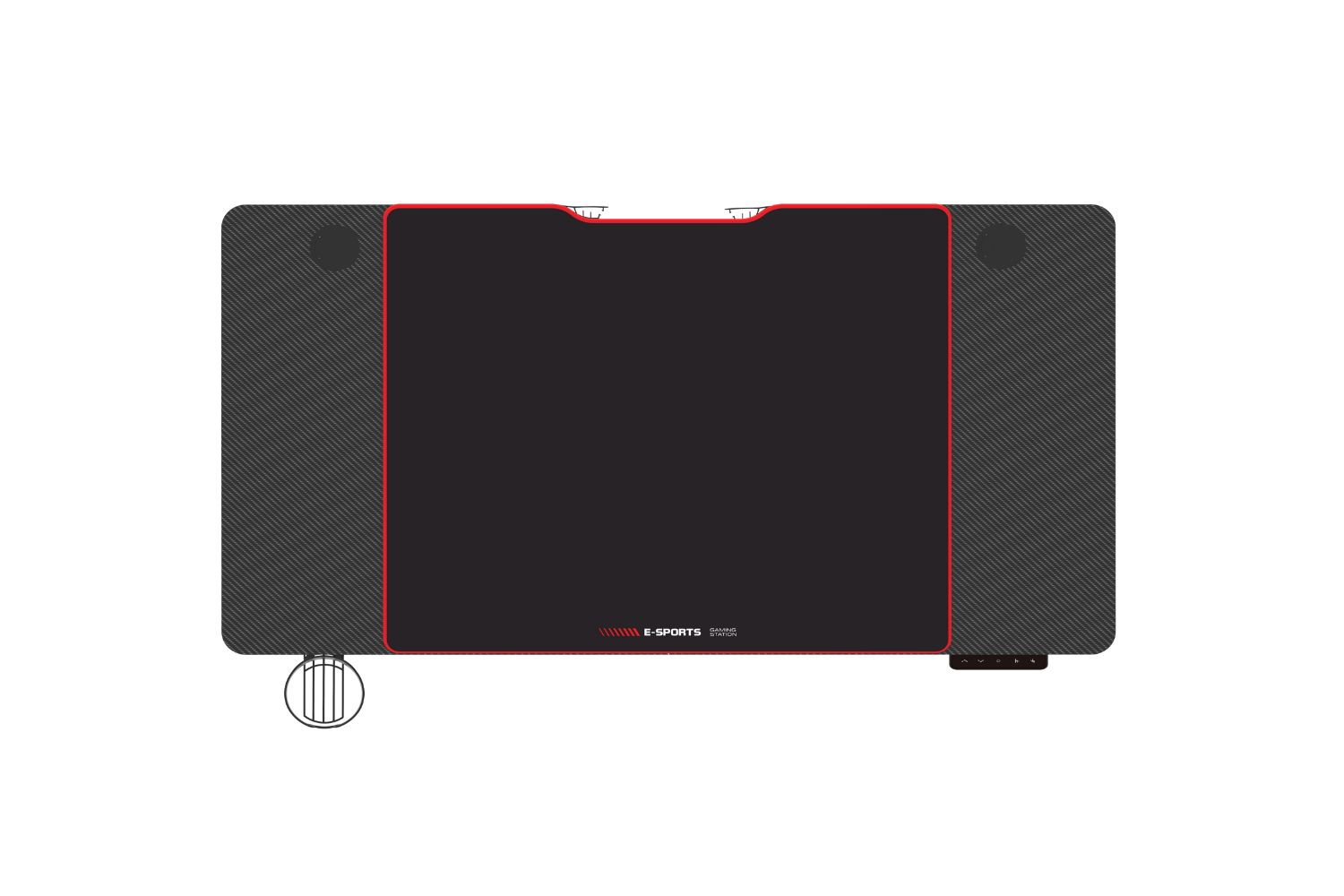 MATRIX 120 Height Adjustable Desk with Jumbo Mouse Pad (Black)