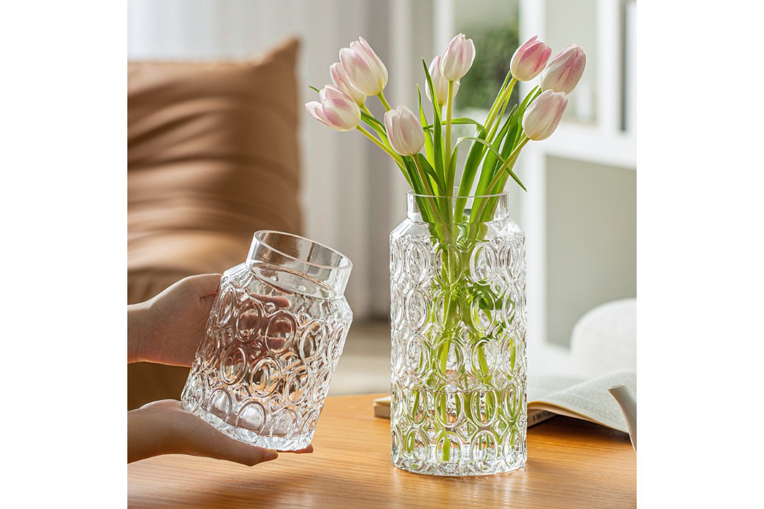 ERLENMEYER Short/Tall Transparent Glass Vase