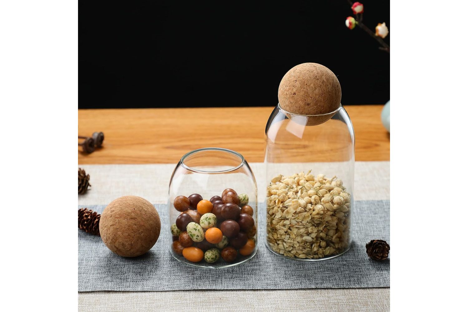 GLOSSY 3-Piece Glass Storage Jar Set