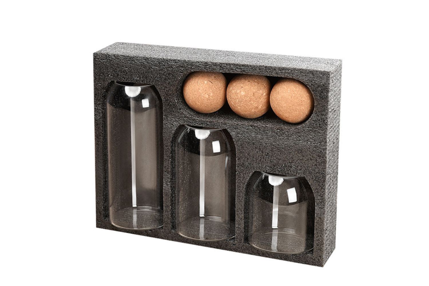 GLOSSY 3-Piece Glass Storage Jar Set