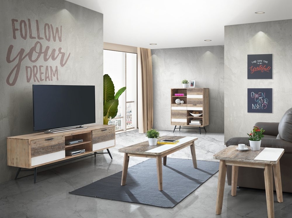 (FLOOR MODEL CLEARANCE) LEAMAN Solid Acacia Wood 125cmx100cm Display ...
