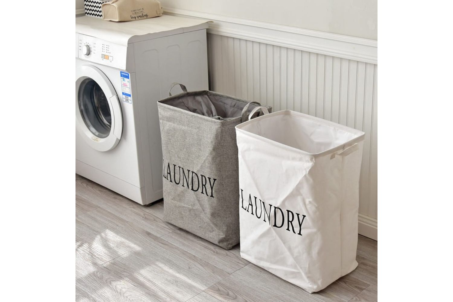 SQUARE BOX 40x30x60cm Laundry Basket (White)