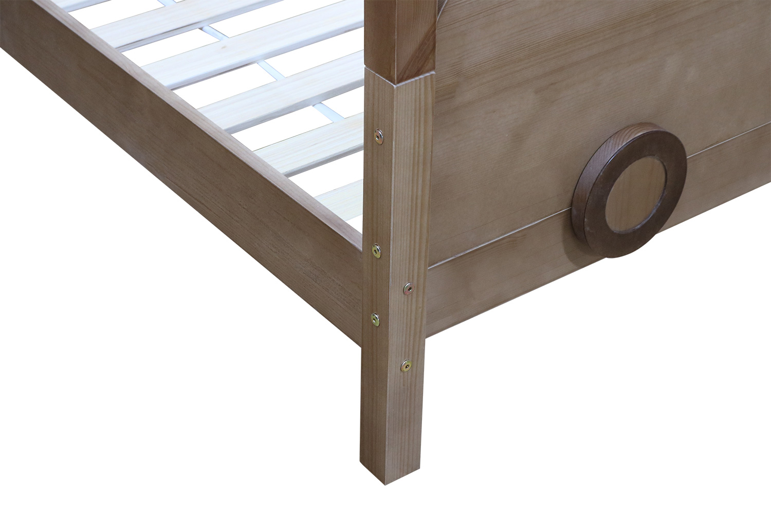 CARRIAGE Solid Pine Wood Single Over Double Bunk Bed (Natural)