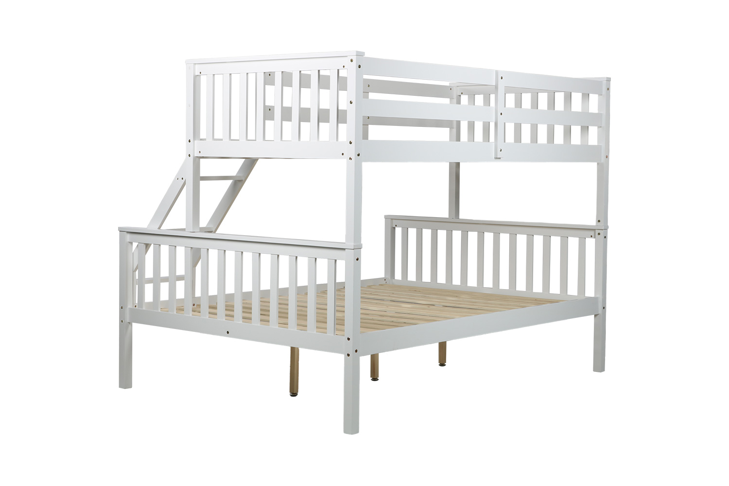 VICKY Solid Pine Wood Single Over Double Bunk Bed (White)