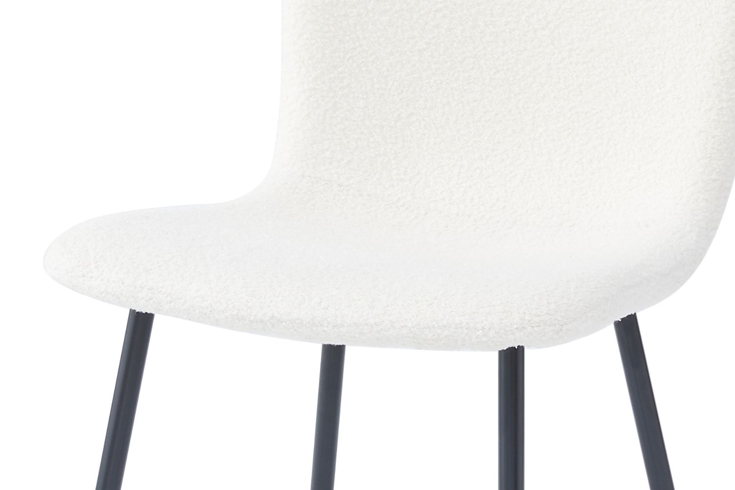 【Pack of 4】BAEKELAND Teddy Fabric Dining Chair (White)