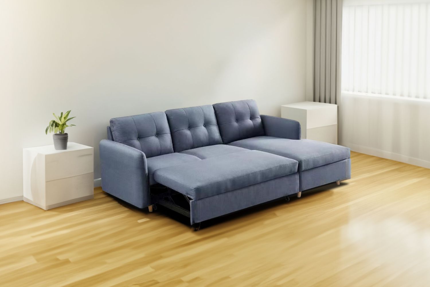 KAYDEN Sectional Sofa Bed Facing Right with Storage (Grey)