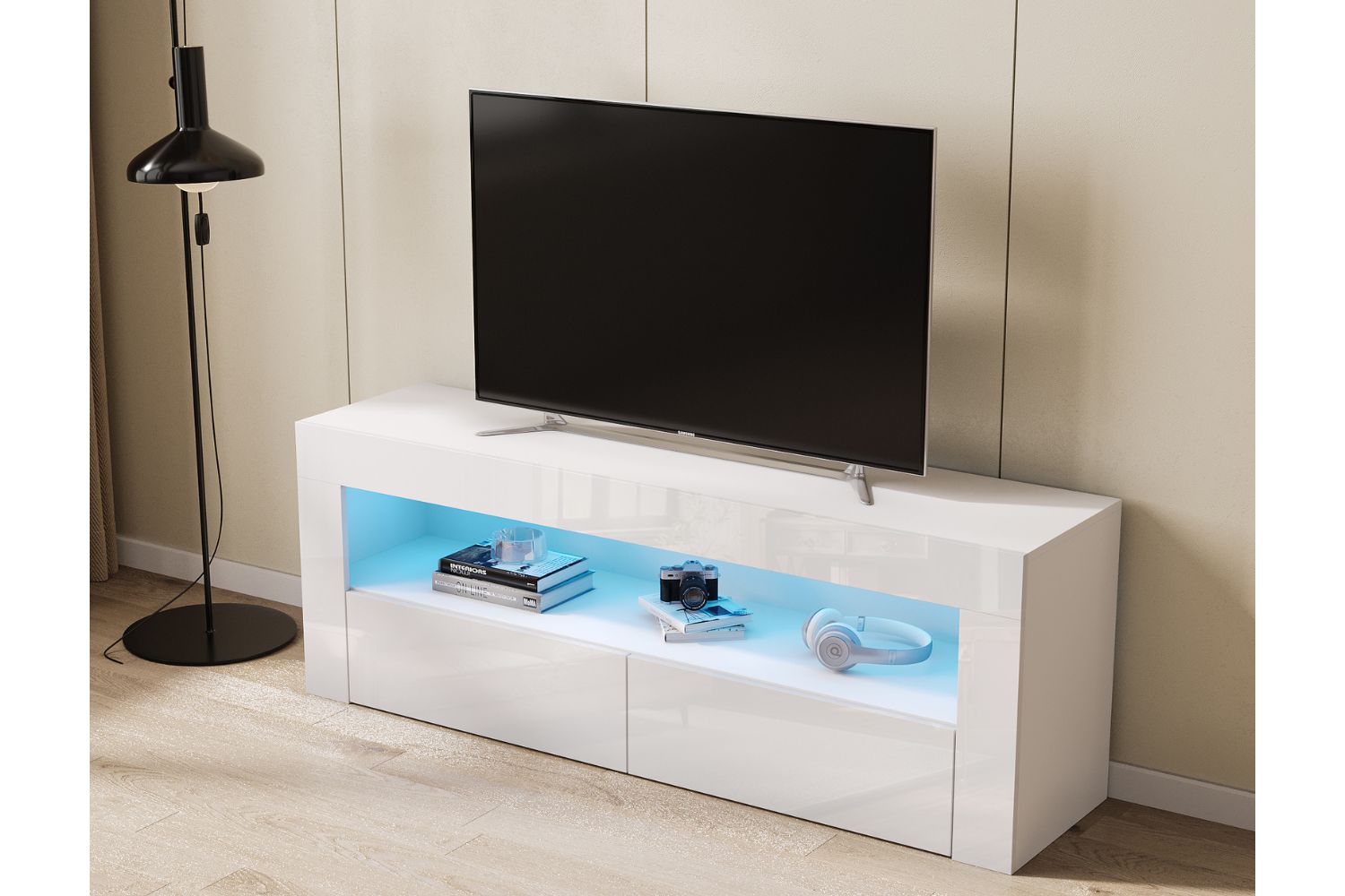 AURA 1.4M Entertainment Unit with LED Lighting