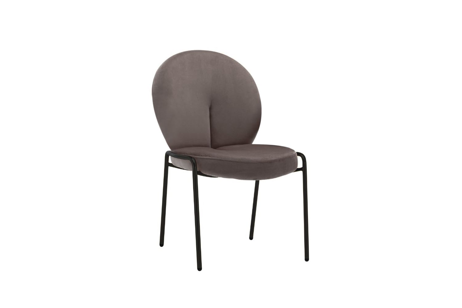 OLA Velvet Lounge Chair with Black Legs (Brown) - 2 Chairs in 1 Carton