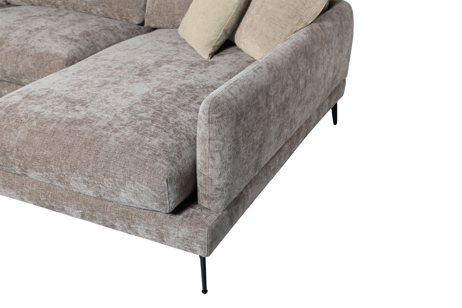 PALERMO Fabric Sectional Sofa (Brown)