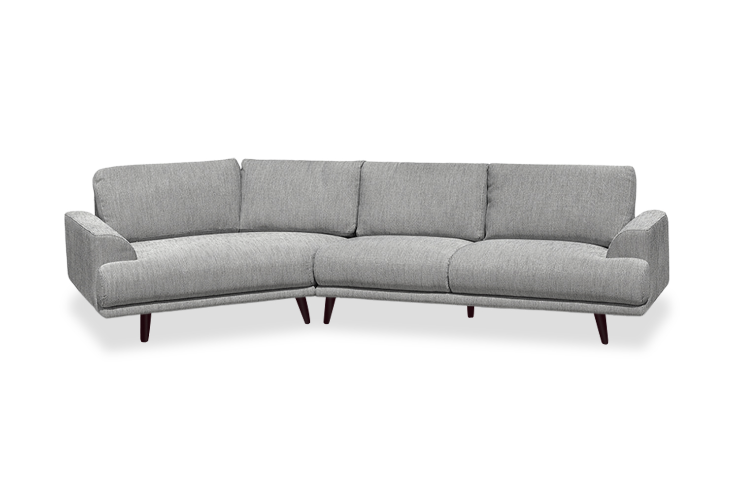 BIANCA Angular Chaise Sofa (Light Grey) - Angled End Sofa Facing Left