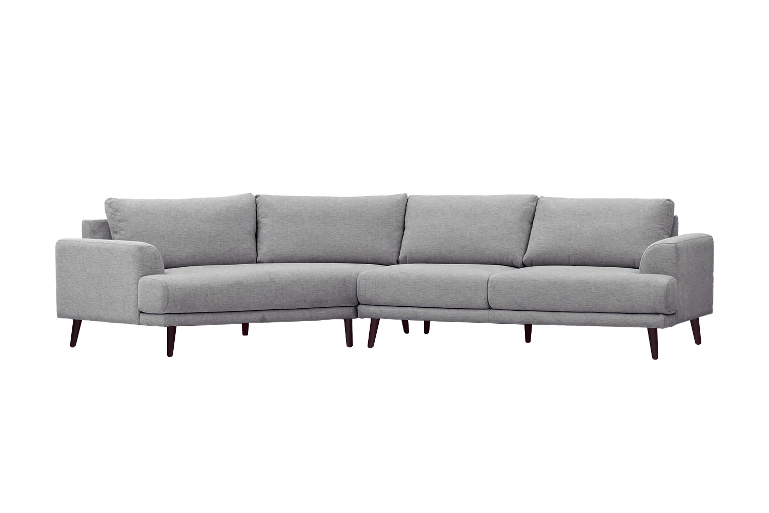 BIANCA Angular Chaise Sofa (Light Grey) - Angled End Sofa Facing Left