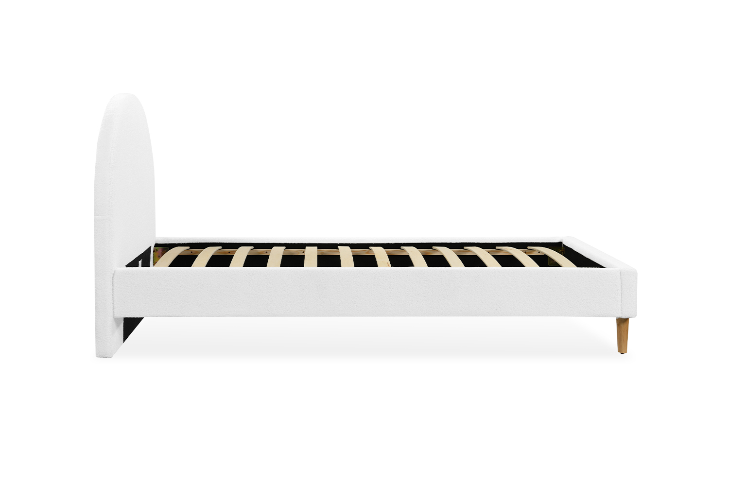 HOFFMAN Fabric Single/Double/Queen Size Bed Frame (Off White)