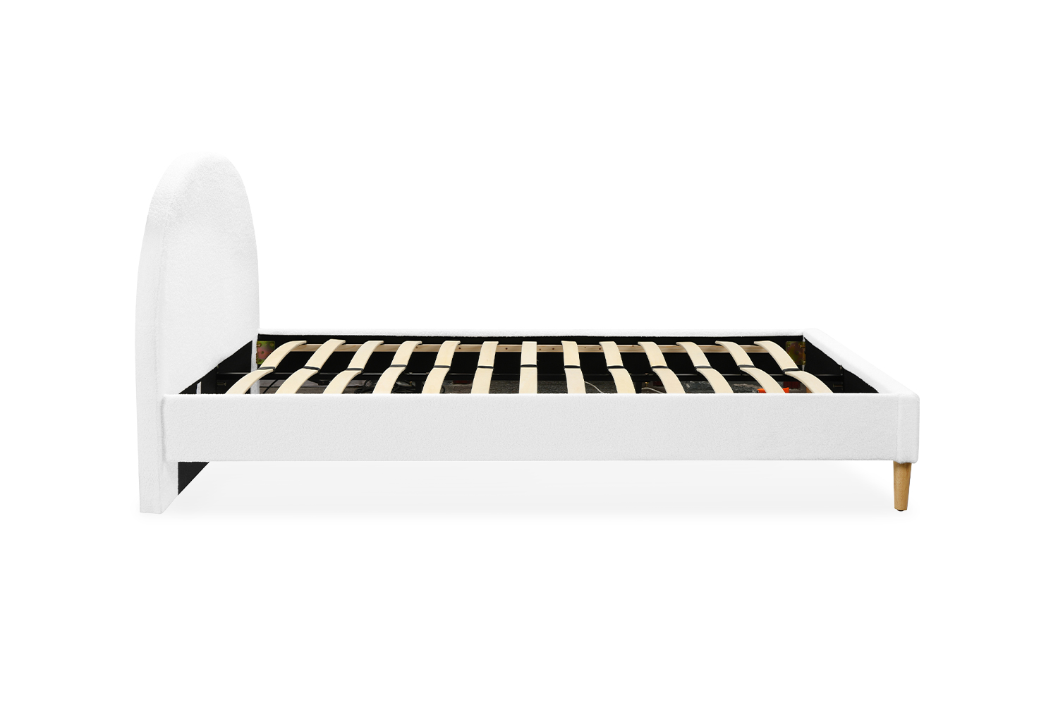 HOFFMAN Fabric Single/Double/Queen Size Bed Frame (Off White)