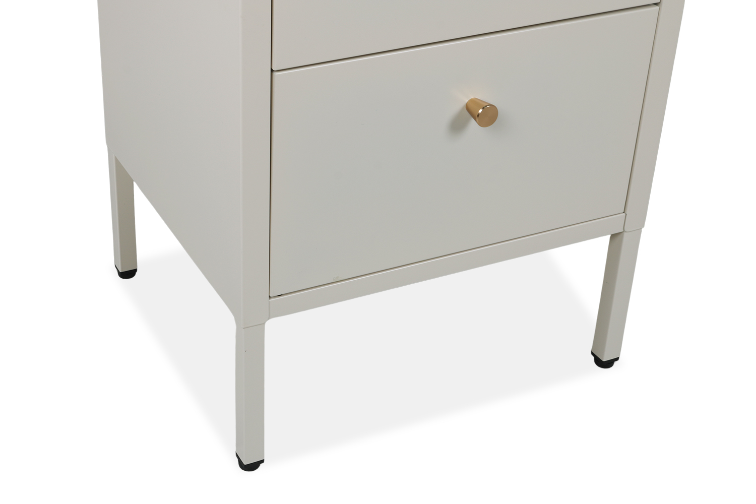 STARK Steel Frame 1-Door 2-Drawer Accent Glass Display Cabinet (Cream)