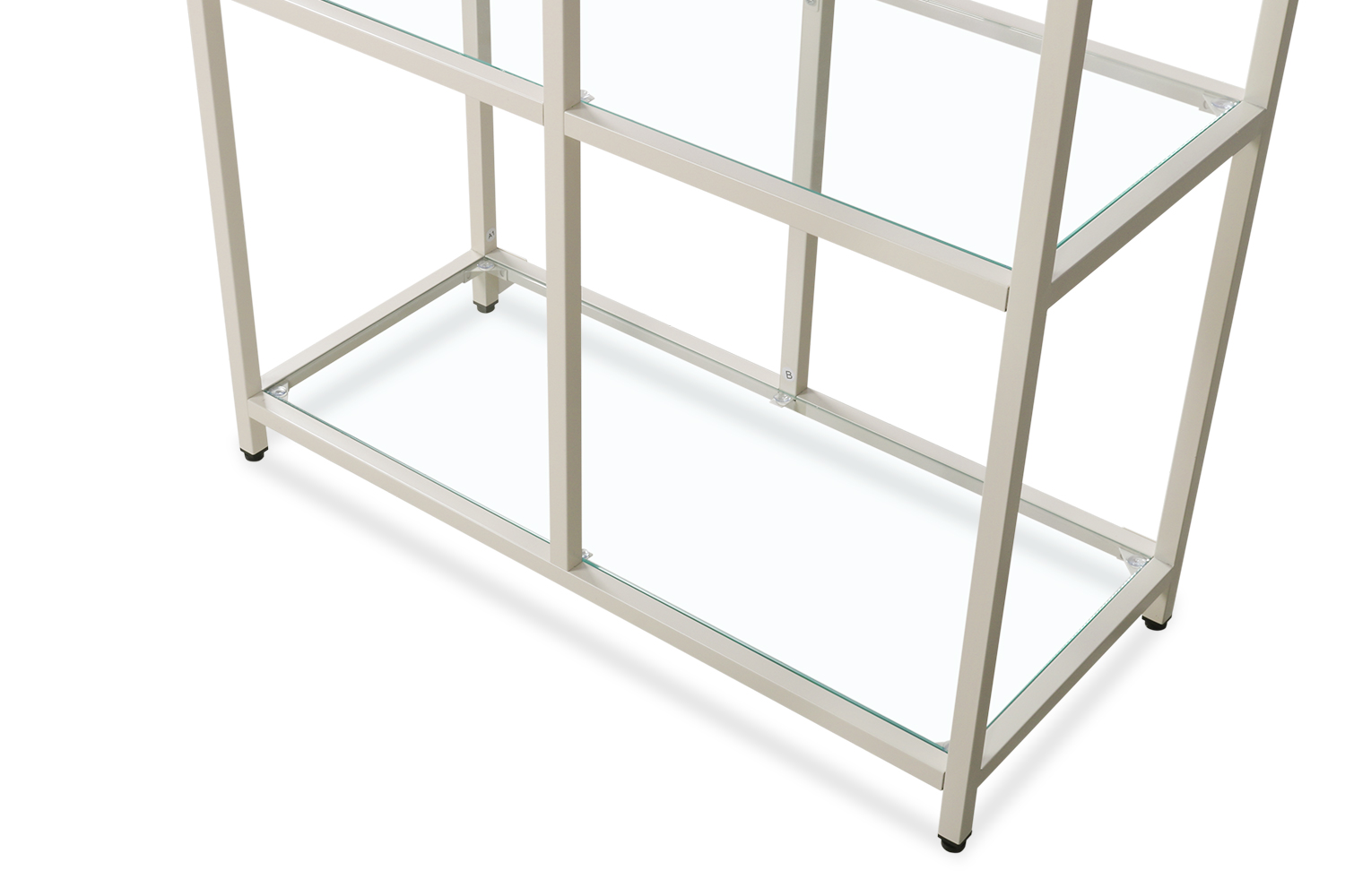 STARK Steel Frame 180x80cm Glass Display Cabinet (Cream)