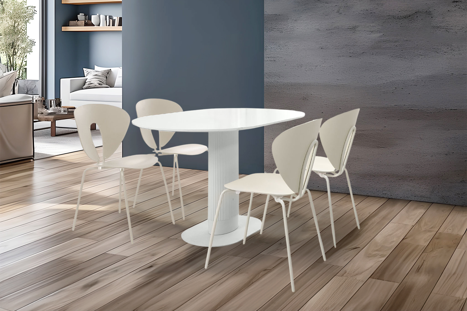 SLEEKLINE 5PC Dining Set (White)