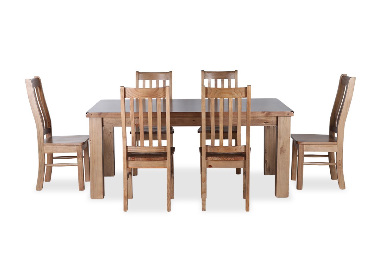 FRANCO 1.8M/2.1M Solid NZ Pine Wood Dining Set