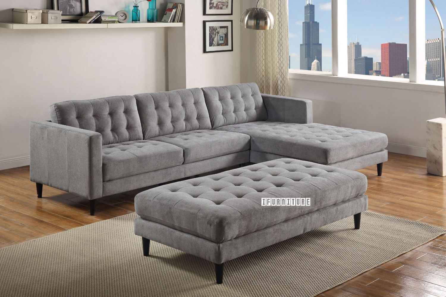 Ottoman Only (Light Grey)