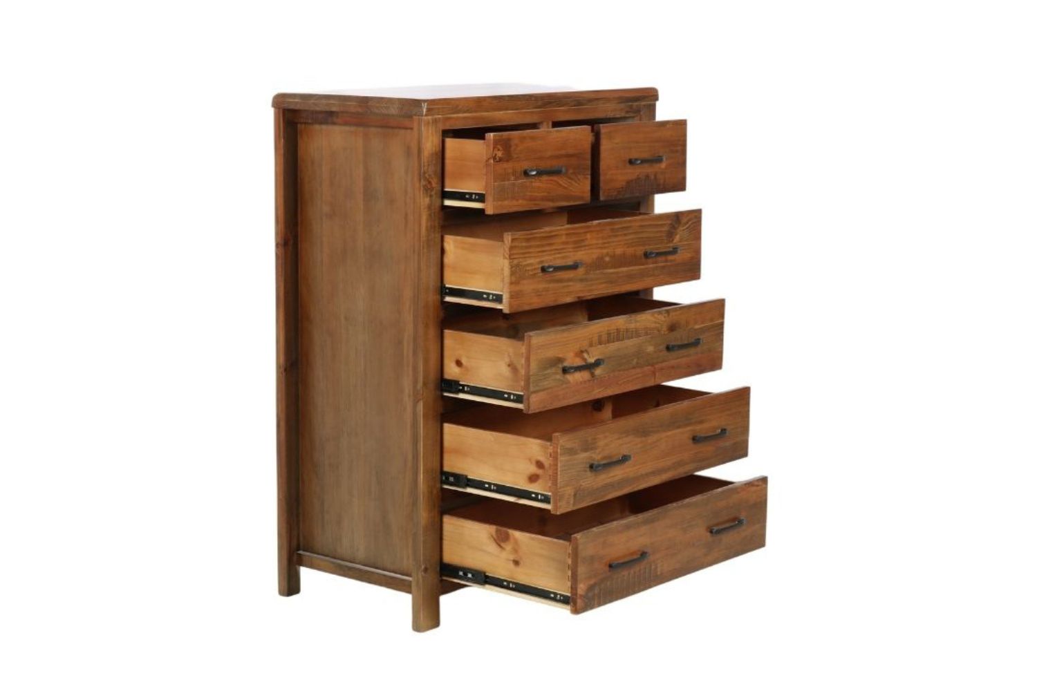 WOODLAND 6-Drawer Tallboy (Rustic Brown)
