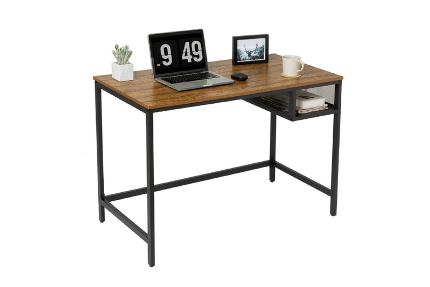 HOOBRO 110 Work Desk with Iron Grid Storage