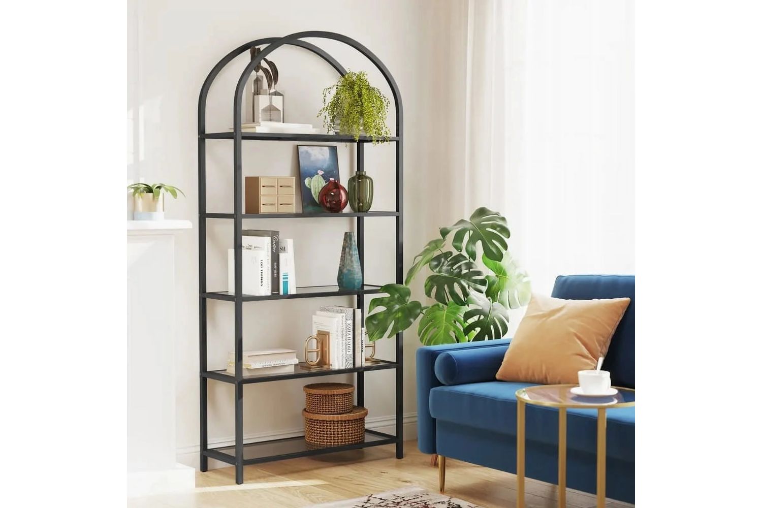 EUAN 183cmx83cm 5-Tier Arched Display Shelf
