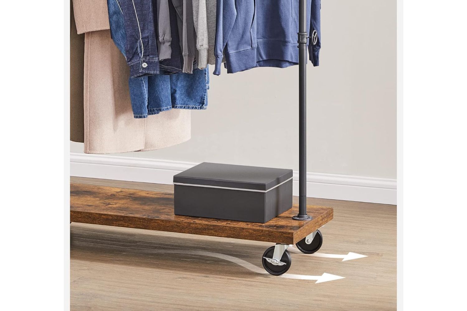 EUAN Industrial Clothing Pipe Rack with Wheels