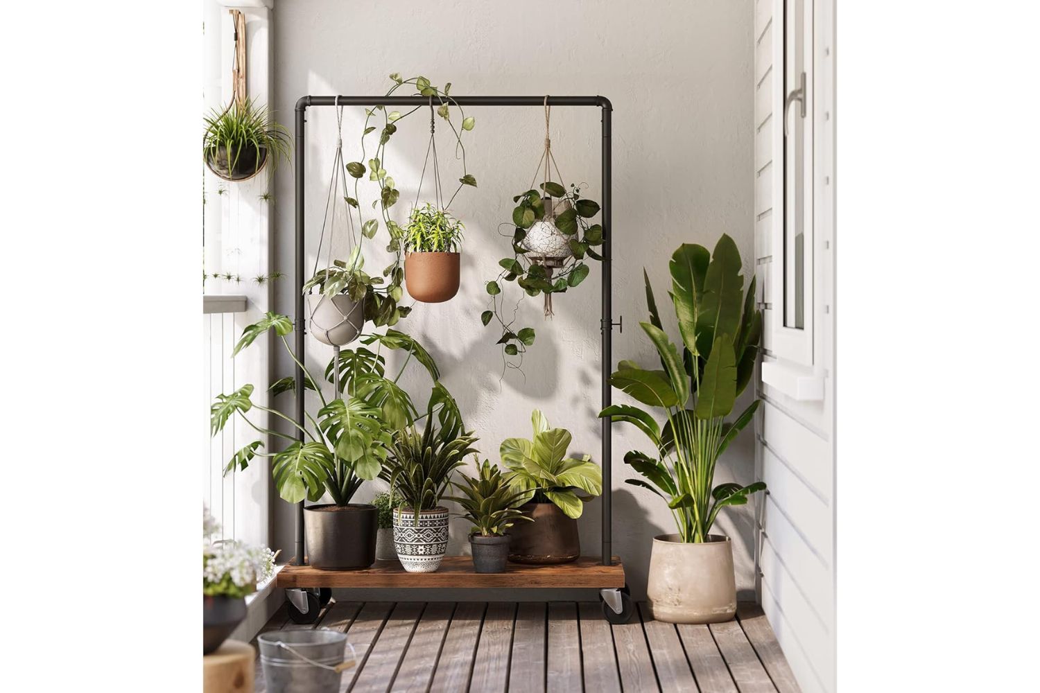 EUAN Industrial Clothing Pipe Rack with Wheels