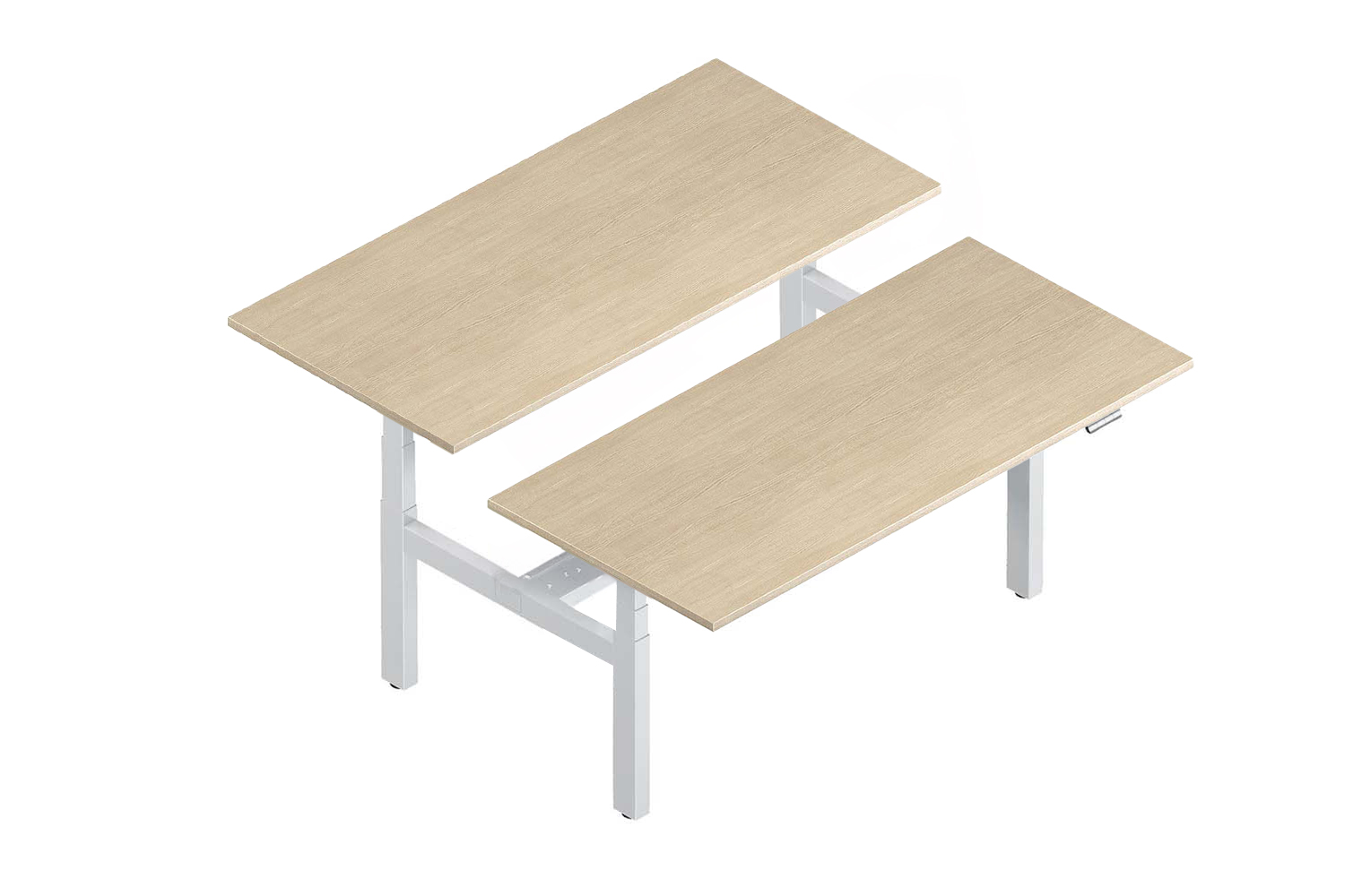 UP1 BACK-TO-BACK DUAL ADJUSTABLE DESK SYSTEM *WHITE COLOUR FRAME