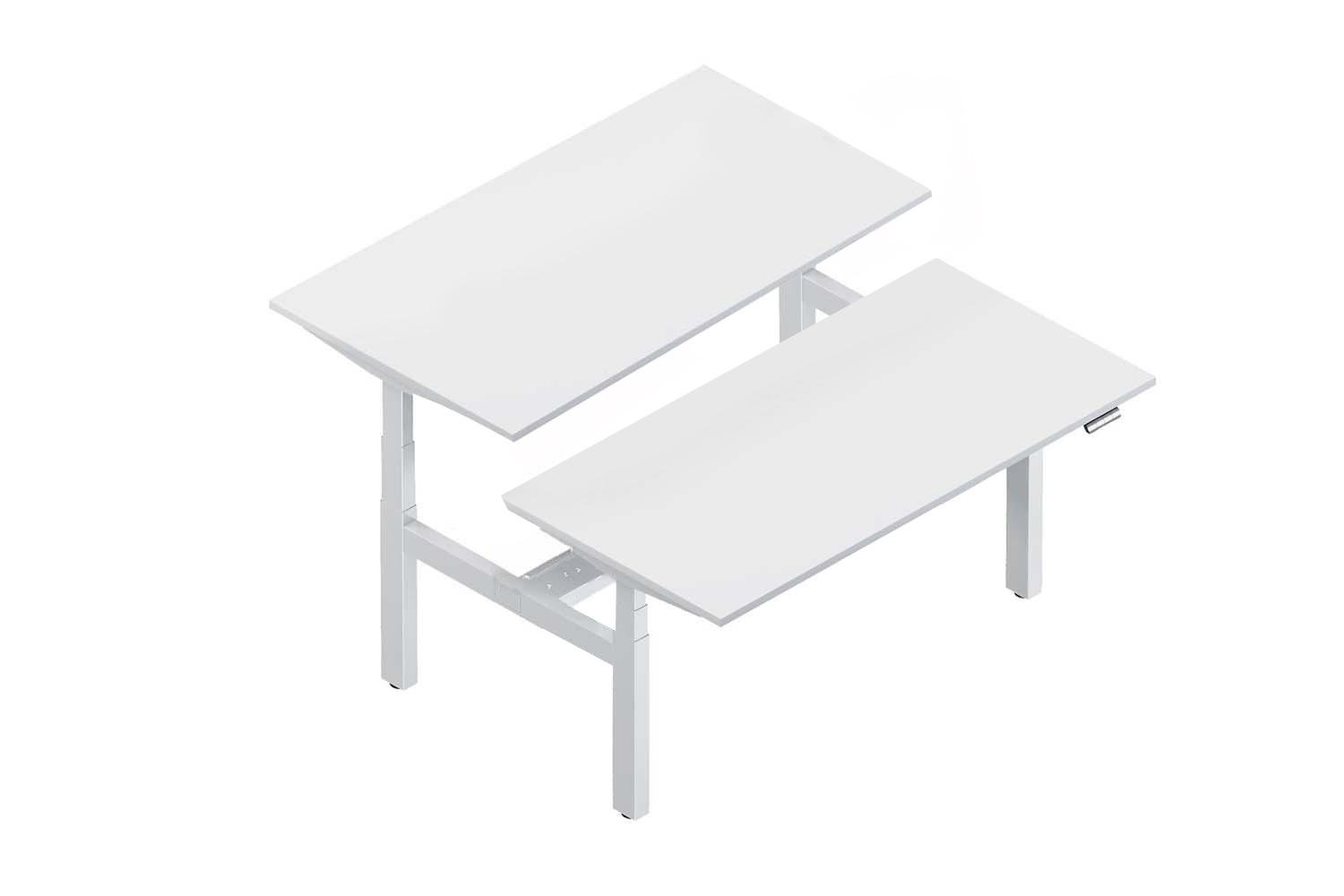 UP1 BACK-TO-BACK DUAL ADJUSTABLE DESK SYSTEM *WHITE COLOUR FRAME