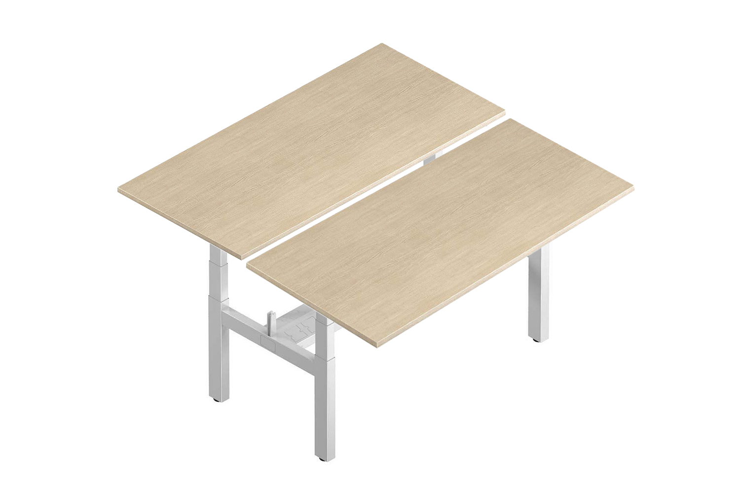 UP1 BACK-TO-BACK DUAL ADJUSTABLE DESK SYSTEM *WHITE COLOUR FRAME