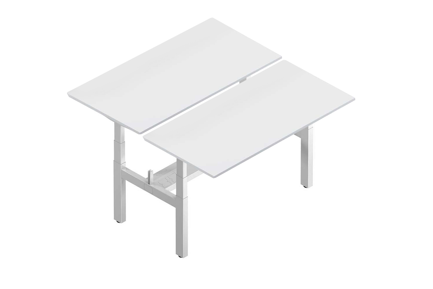 UP1 BACK-TO-BACK DUAL ADJUSTABLE DESK SYSTEM *WHITE COLOUR FRAME