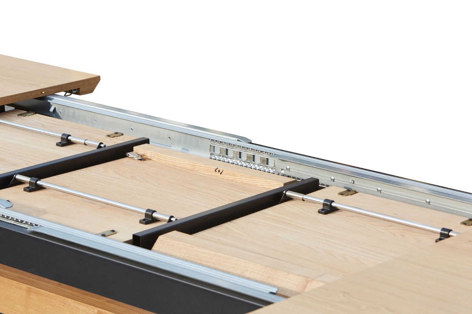 CAPITOL 1.8M-3M Adjustable & Extendable Dining Table with Metal Black ...