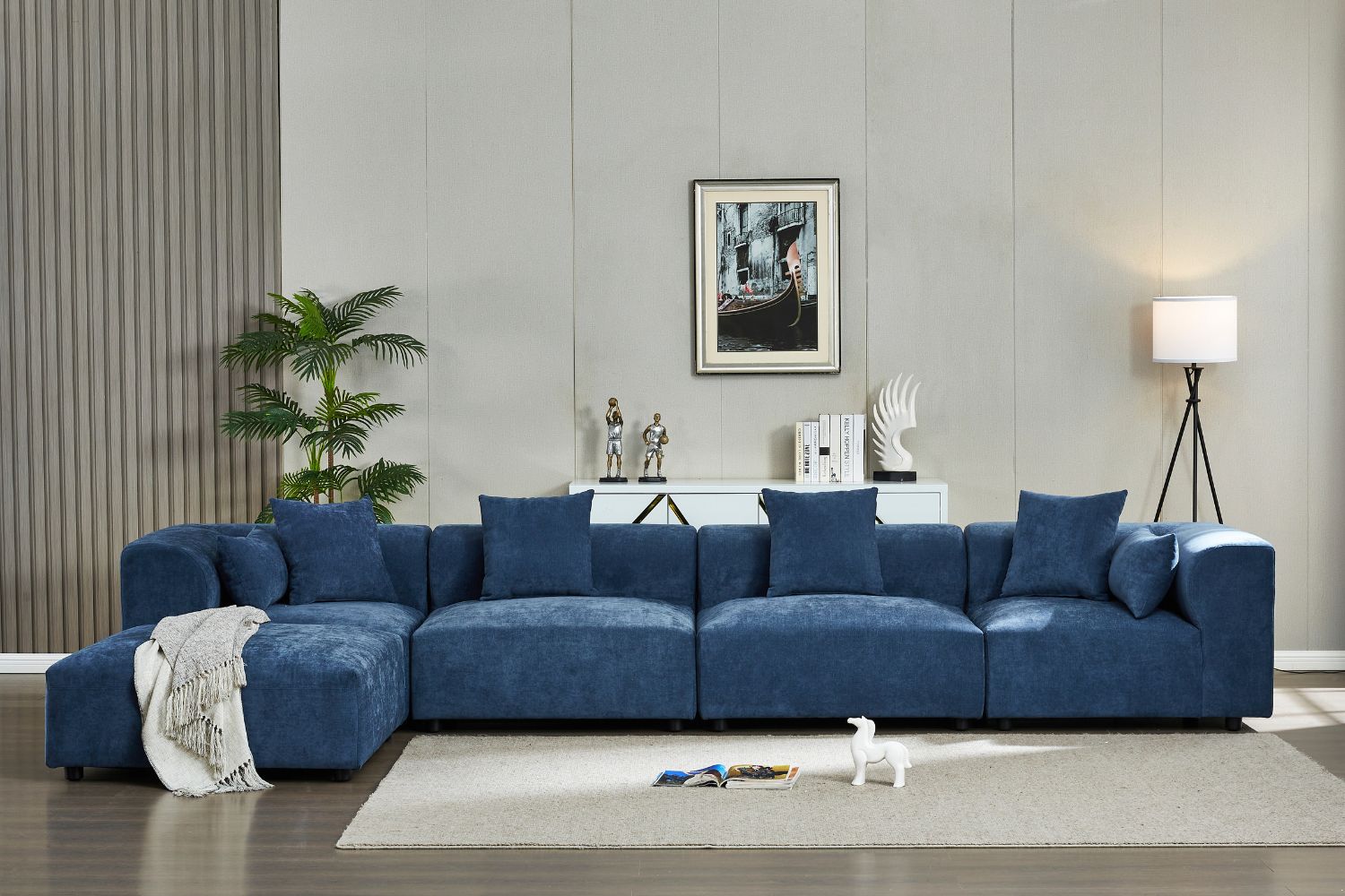 BARI Memory Foam Fabric Modular Sofa - Armless Chair