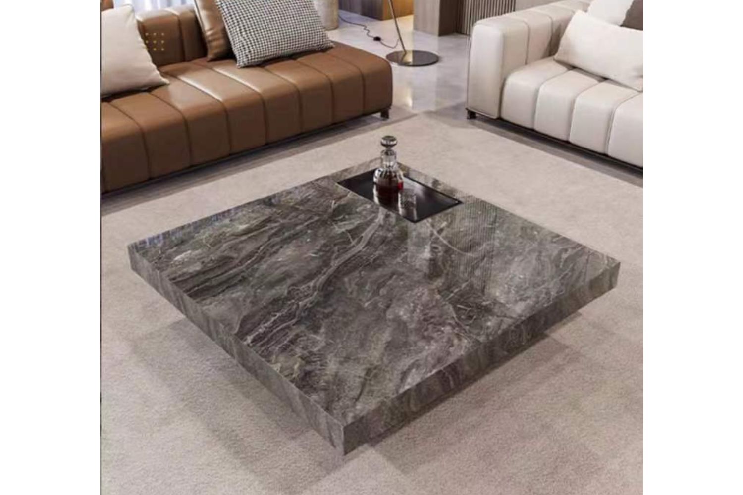 GRAVITY Sintered Stone Top Coffee Table (Dark Color)